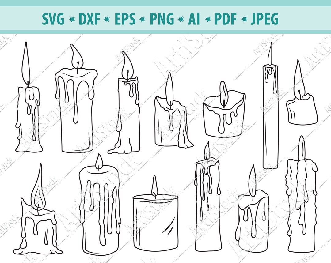 Candle SVG Bundle, Candles SVG, Candles Clipart, Wax Candle Svg ...