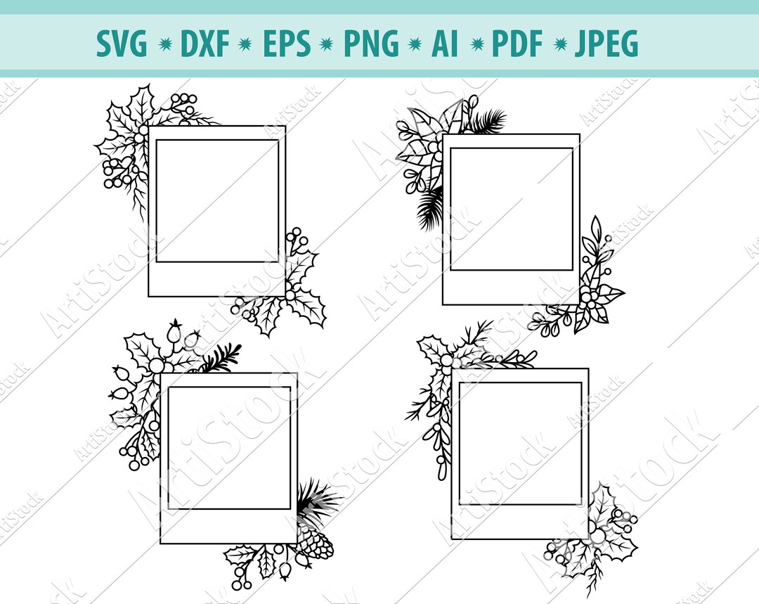 Christmas Photo Frame Svg, Winter Photos Svg, Square Frame SVG, Photo ...