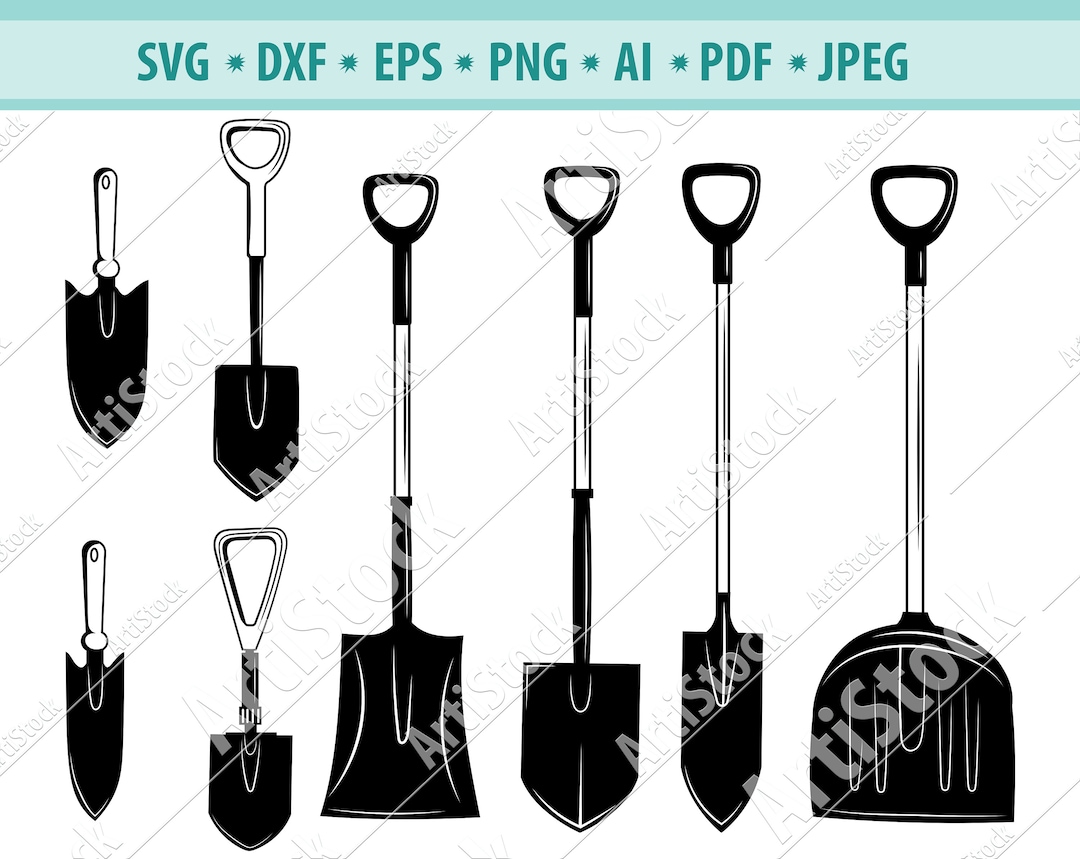 Shovel Svg Bundle, Work Spade Svg, Garden Equipment Svg, Gardening Svg ...
