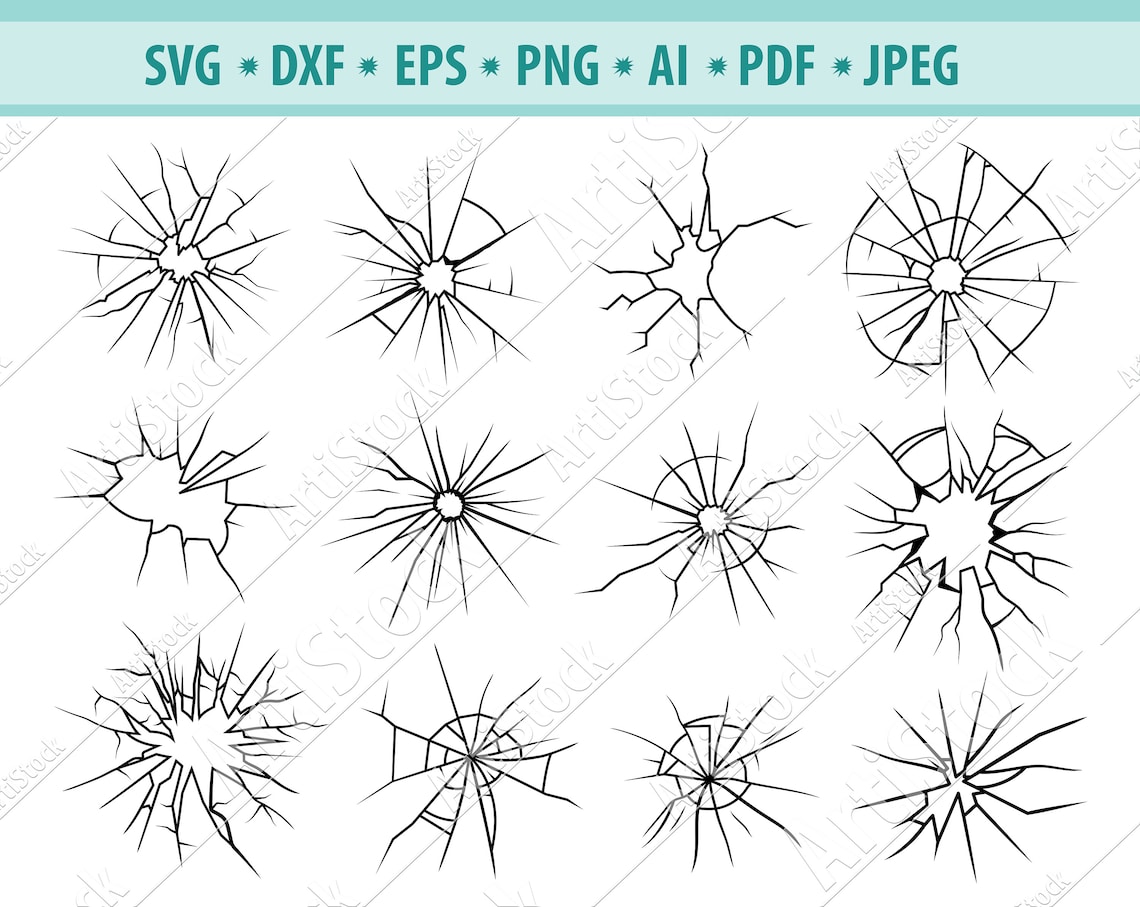Cracked Glass Svg, Broken Glass Svg, Shattered Glass Svg,cracked ...