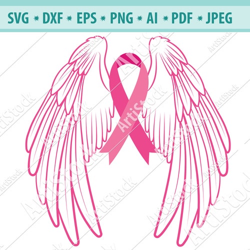 Cancer Ribbon SVG Cancer Survivor Awareness Ribbon Angel - Etsy