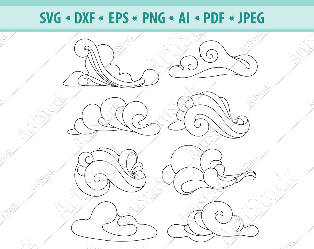 Clouds SVG Files for Silhouette Cameo and Cricut. Clouds Weather Svg ...