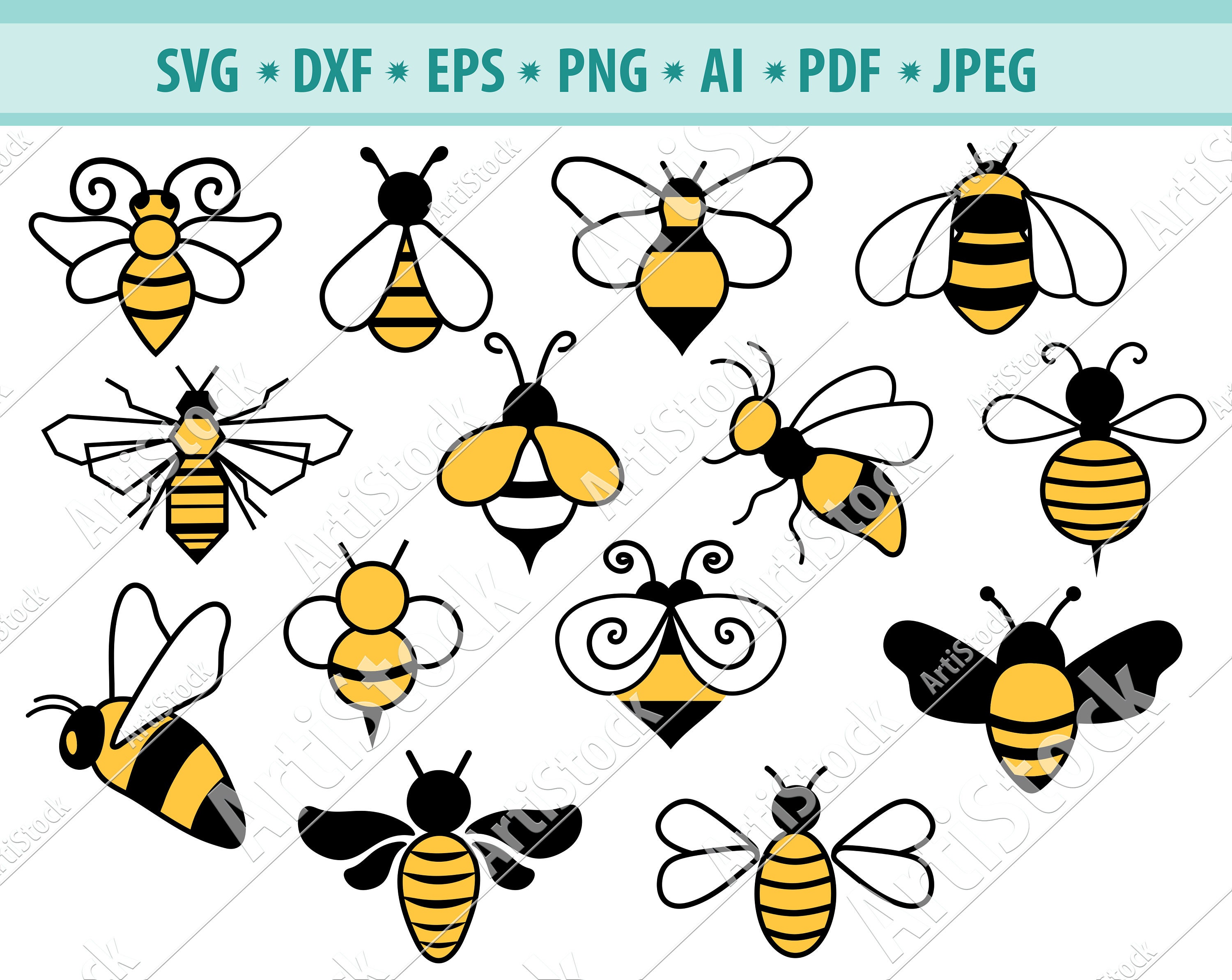 BEE SVG Honey Svg Queen Bee Svg Bee Clipart Bumble Bee - Etsy