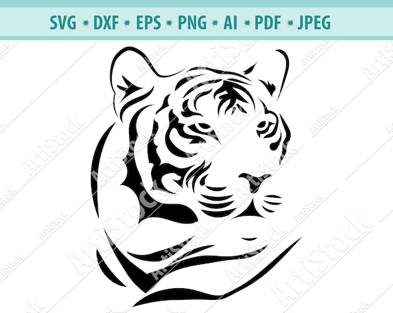 Tiger Face Tiger SVG Head of a Tiger Clipart File Cutting | Etsy