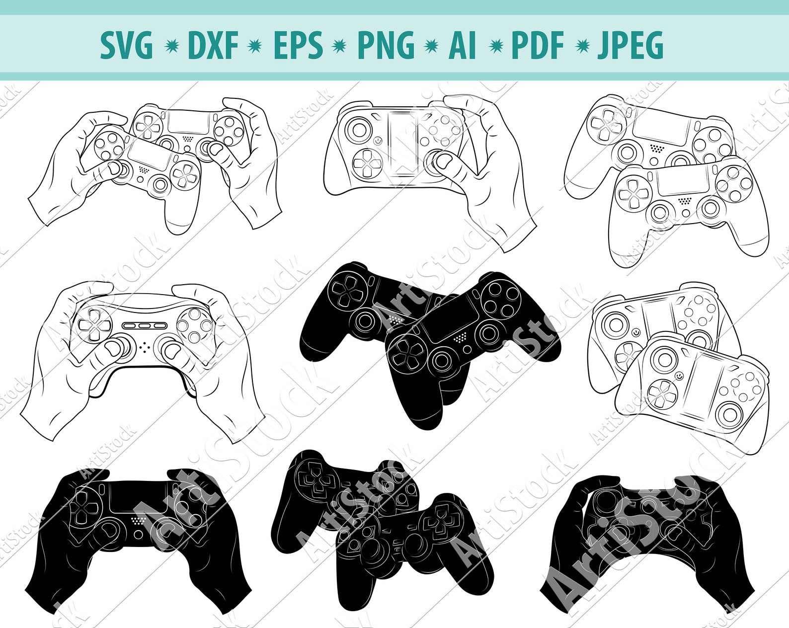 Game Controller SVG/ Joystick Svg/ Ps4/ Playstation/ Clipart ...