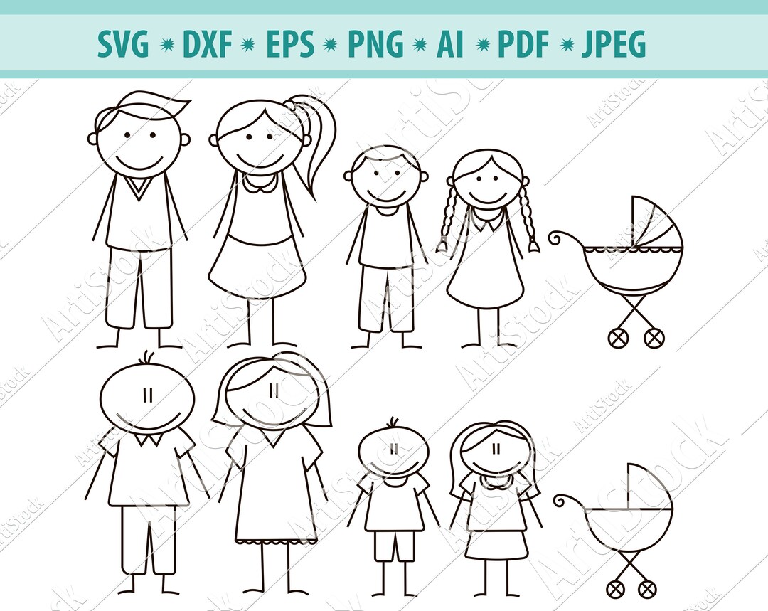Stick Family Svg Bundle, Stick Family Cut Files, Stick Family Clipart ...