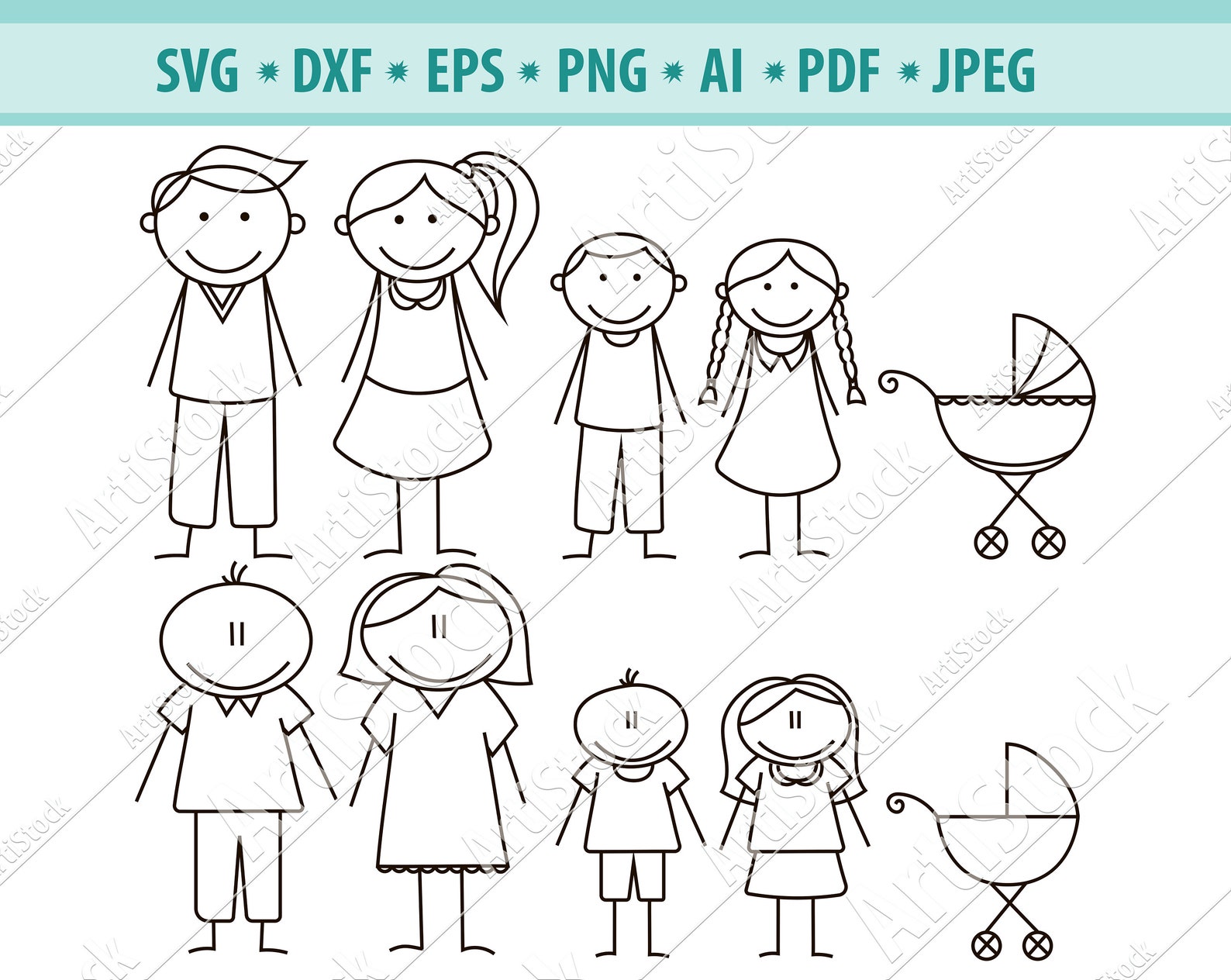 Stick Family Svg Bundle Stick Family Cut Files Stick Family - Etsy