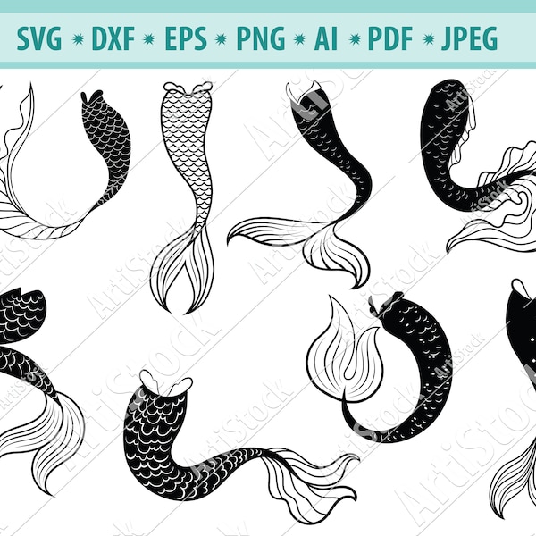 Mermaid Tails Svg - Etsy