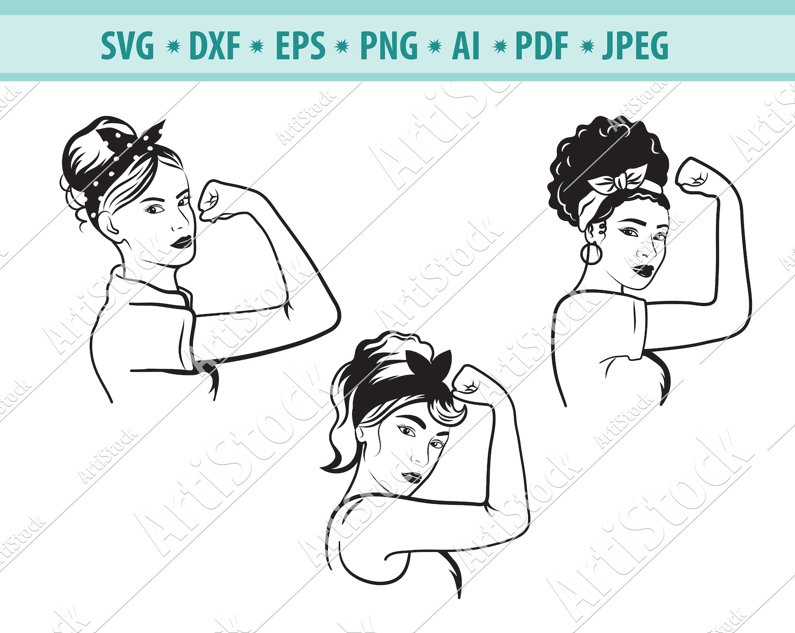 Girl Power SVG Rosie SVG Pin up Svg Rosie the Riveter - Etsy