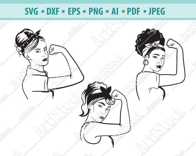 Girl Power SVG Rosie SVG Pin up Svg Rosie the Riveter - Etsy