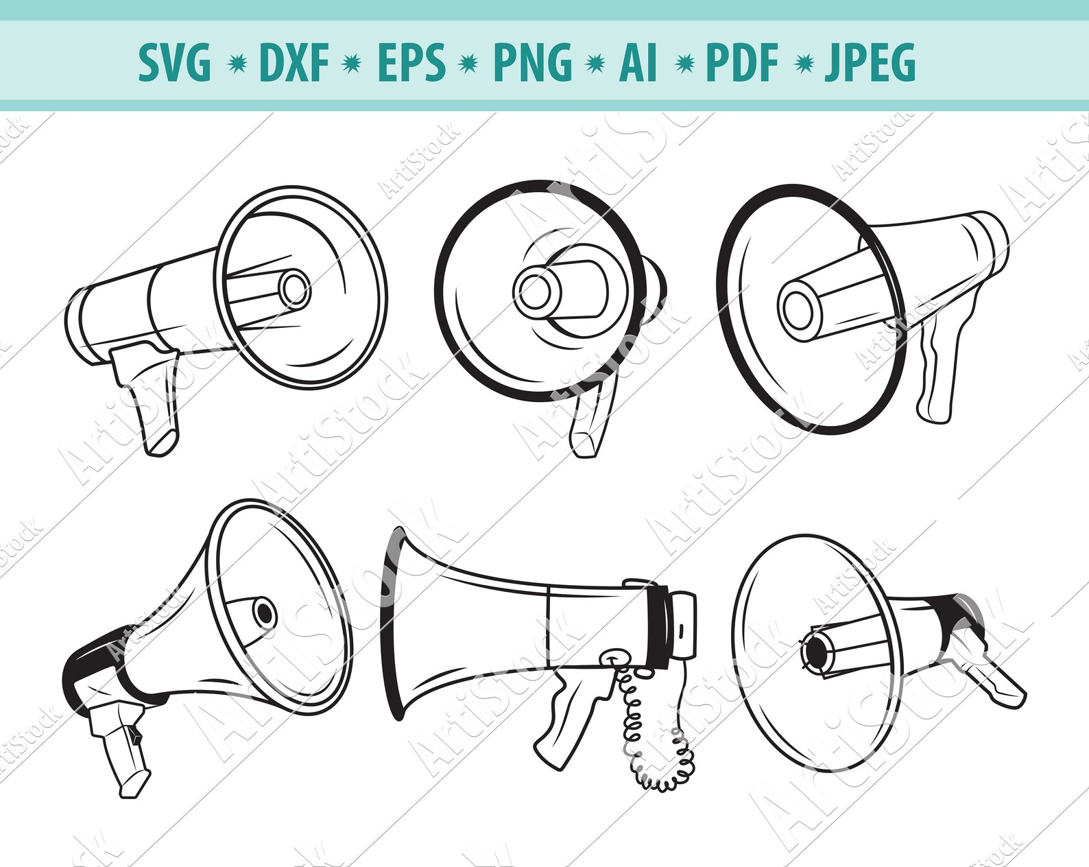 Bullhorn Svg Loudspeaker Svg Police Bullhorn Svg Megaphone | Etsy