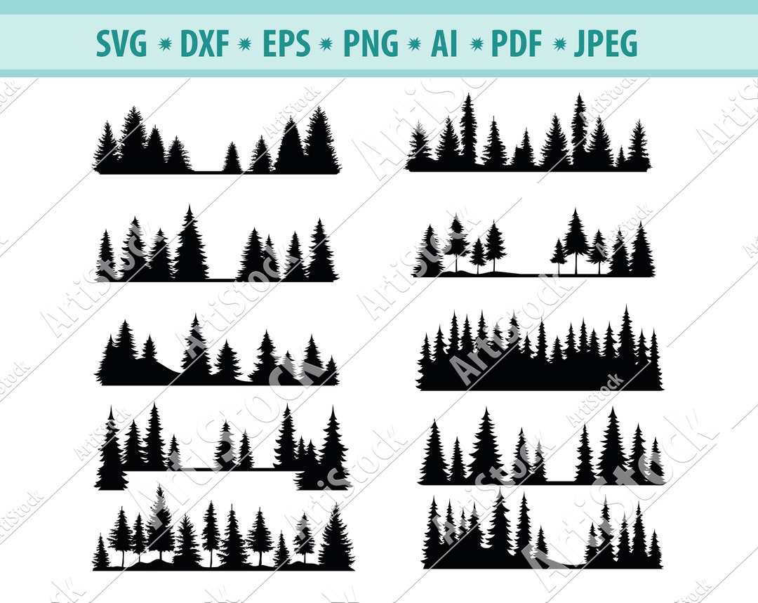 Forest Svg File, Spruce Forest Svg, Nature Svg, Forest Clipart, Forest ...