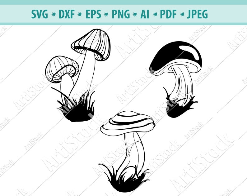Mushrooms SVG, Mushroom Svg, Mushrooms Clipart, Mushrooms Files for ...