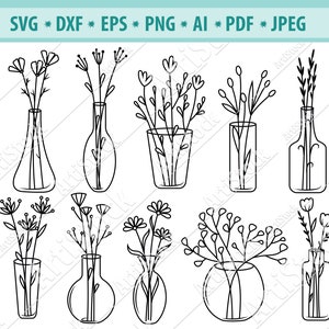 Flower Vase SVG File Flower SVG Files Flower Cut Files - Etsy