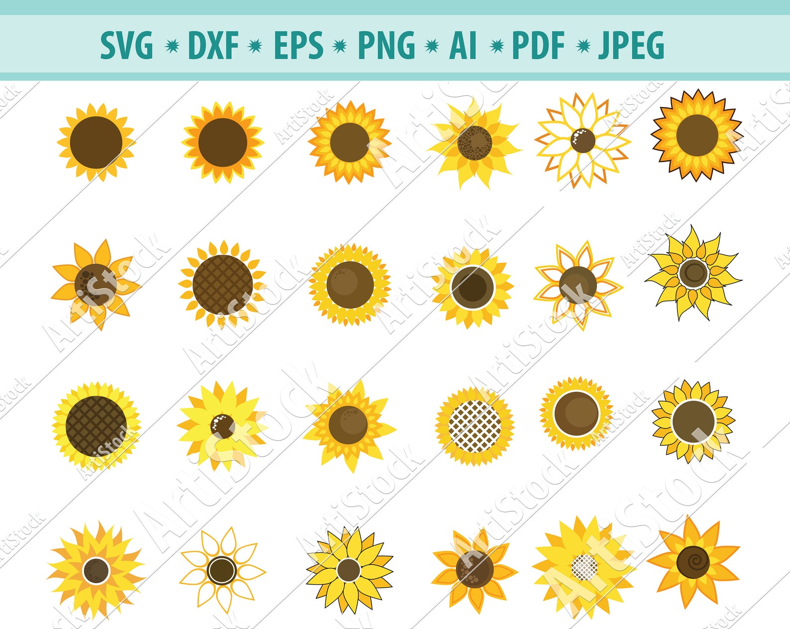 Sunflower Svg Sunflower Clipart Sun Svg Flower Svg - Etsy