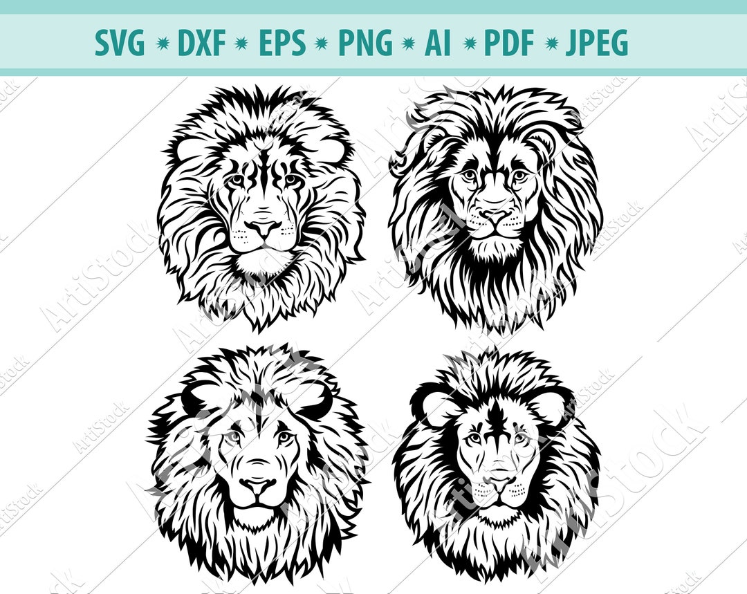 Lion Head SVG, Wild Cat Svg, Lion Silhouette Svg, Lion Svg, Instant ...