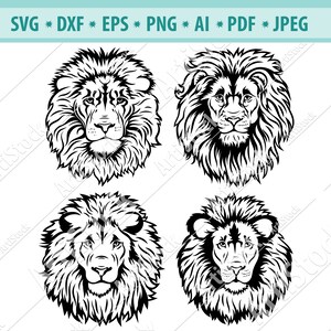 Lion Head SVG Wild Cat Svg Lion Silhouette Svg Lion Svg - Etsy