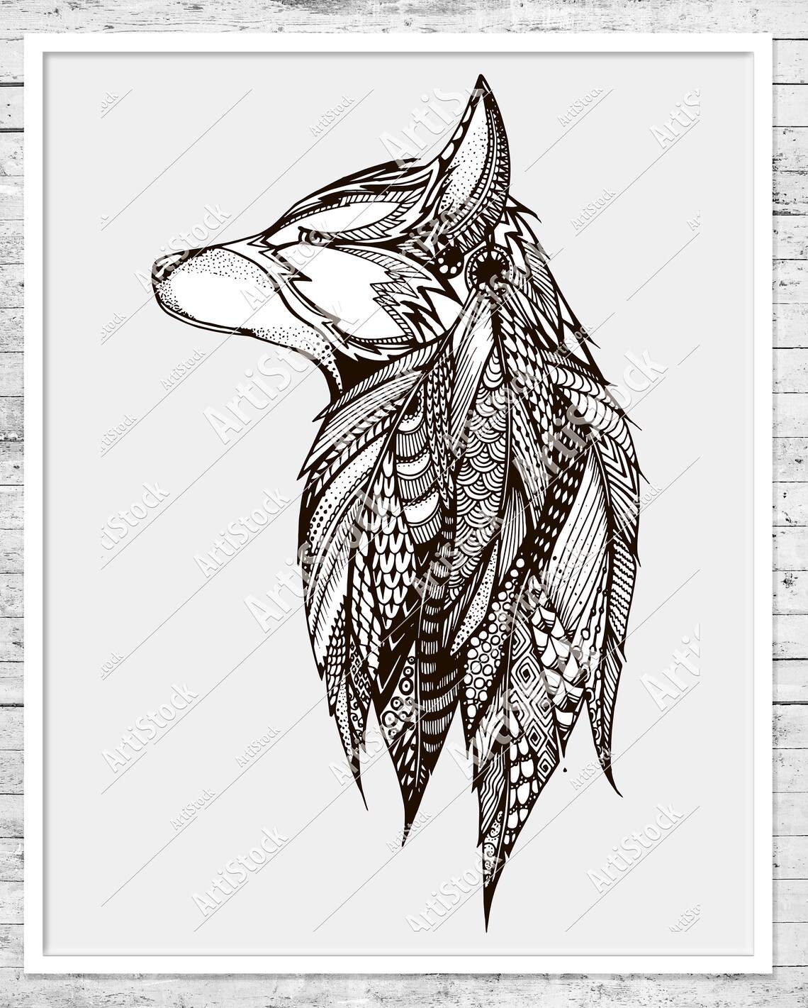 Zentangle Wolf Clipart / Mandala Wolf Clipart / Wolf Png / | Etsy