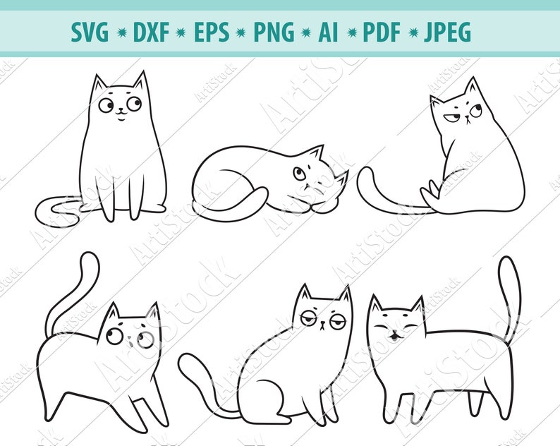 Gato divertido Svg, Gato emocional Svg, Amantes de los gatos Svg, Gatos ...