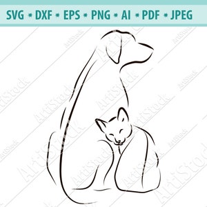 Cat & Dog SVG DXF PNG Cricut Silhouette Cut Files Paw Medical | Etsy