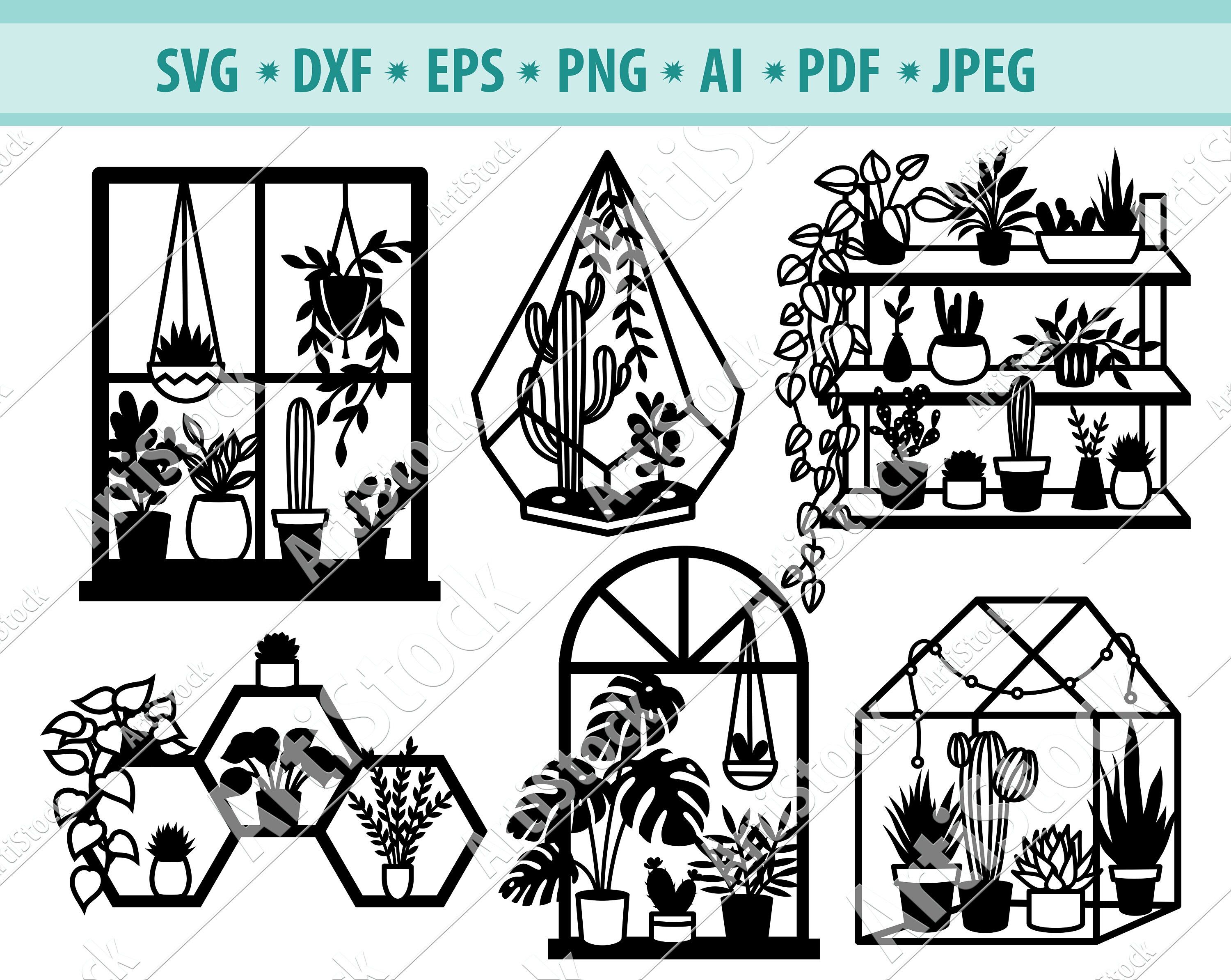 Plants SVG, Potted Plants Svg, Houseplants Svg, Garden Plants Svg ...