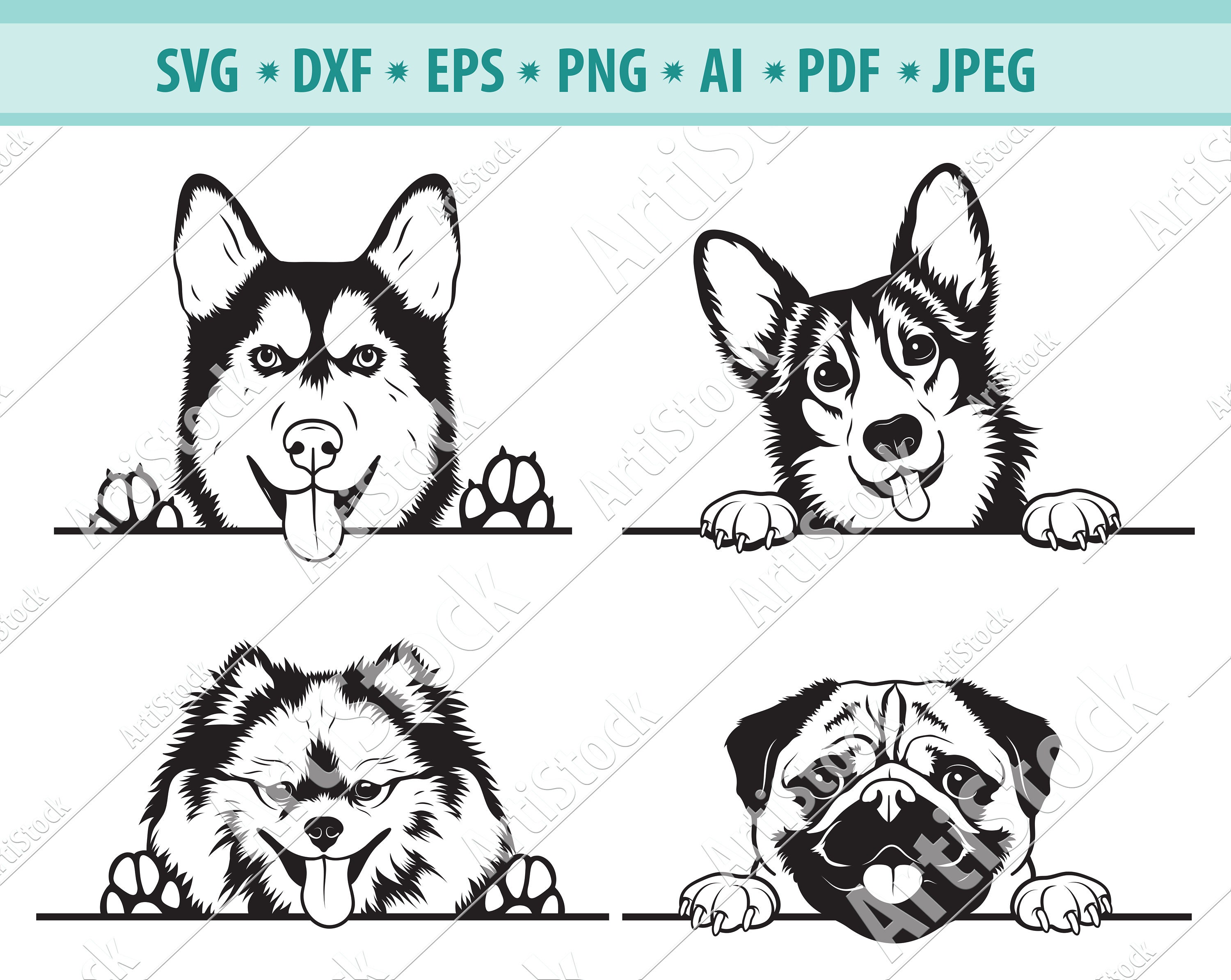 Buy Peeking Dog Svg Paws Dog Svg Purebred Dog Svg Purebred Online in ...
