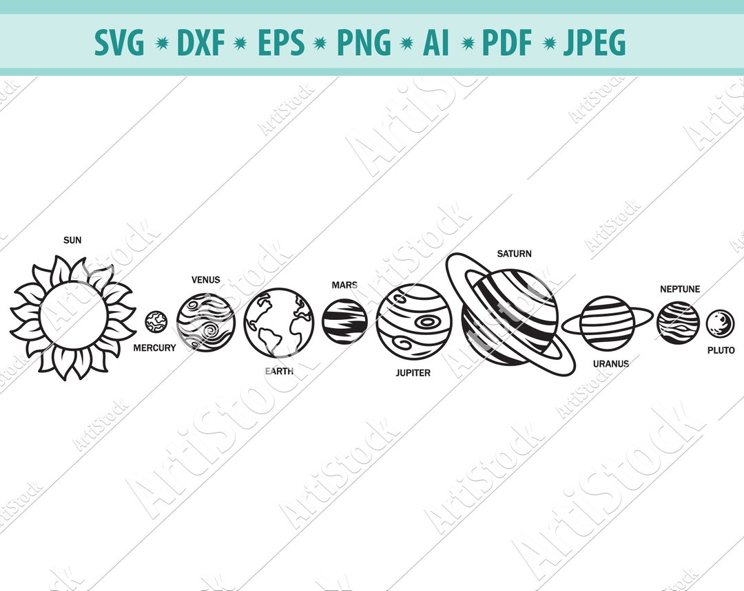 Solar System Svg, Planets Svg, Earth Svg, Astronaut Svg, Universe Space ...