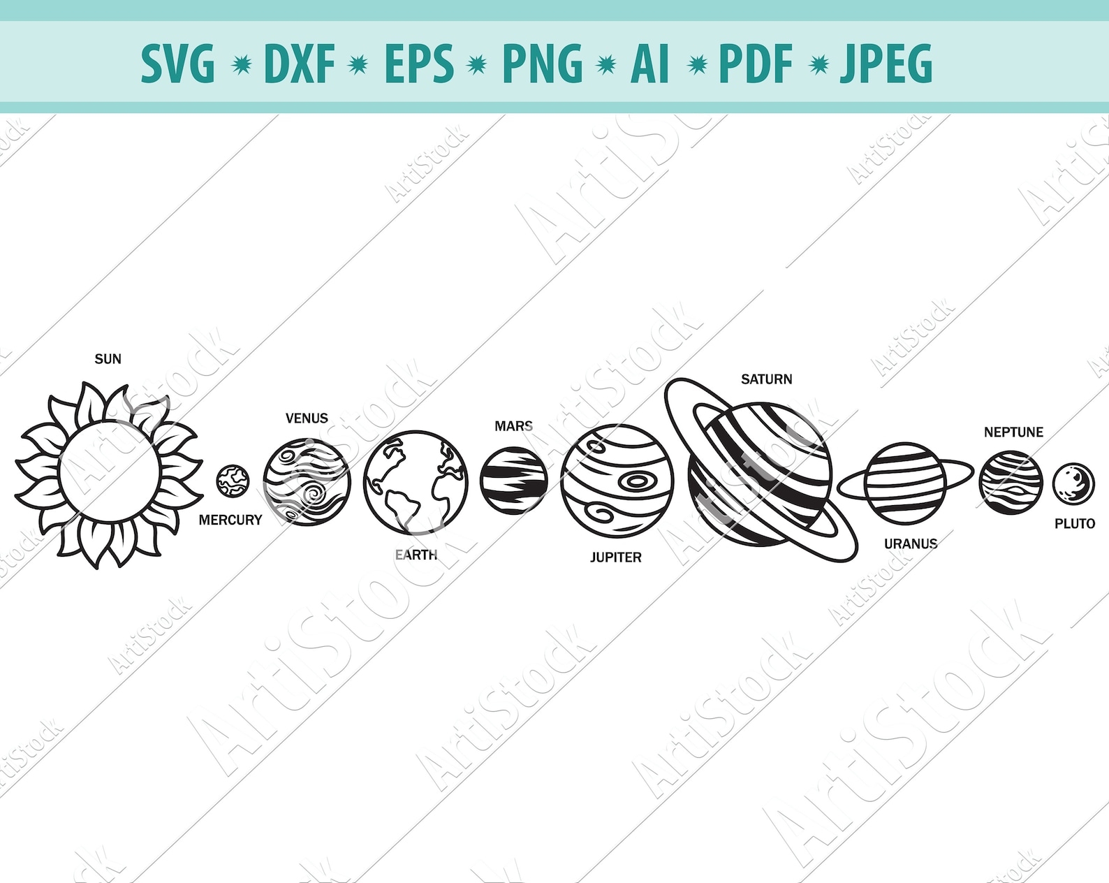 Solar System Svg Planets Svg Earth Svg Astronaut Svg - Etsy