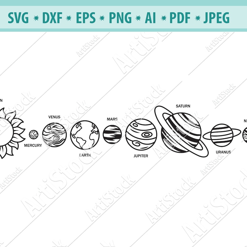 Solar System Svg - Etsy