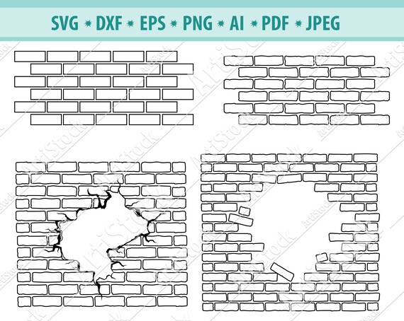 Mur fissuré SVG Explosion Svg Maçonnerie Wall Fence Svg Mur - Etsy France