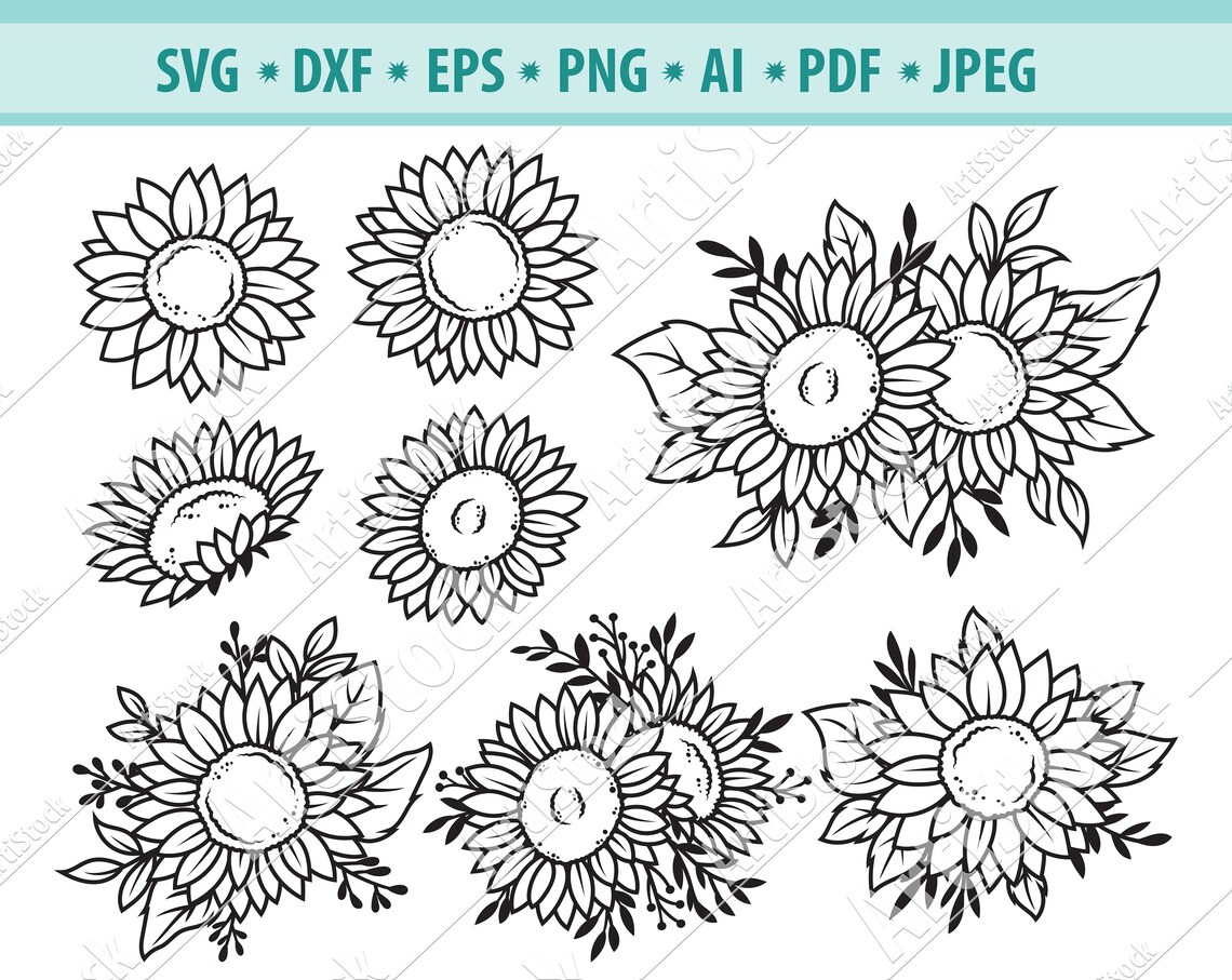 Sunflower SVG Files Flower Border SVG Sunflowers Svg Floral - Etsy Canada