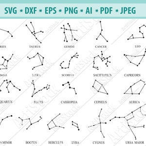 Zodiac Stars Svg Constellation Zodiac Svg Astrology Svg - Etsy