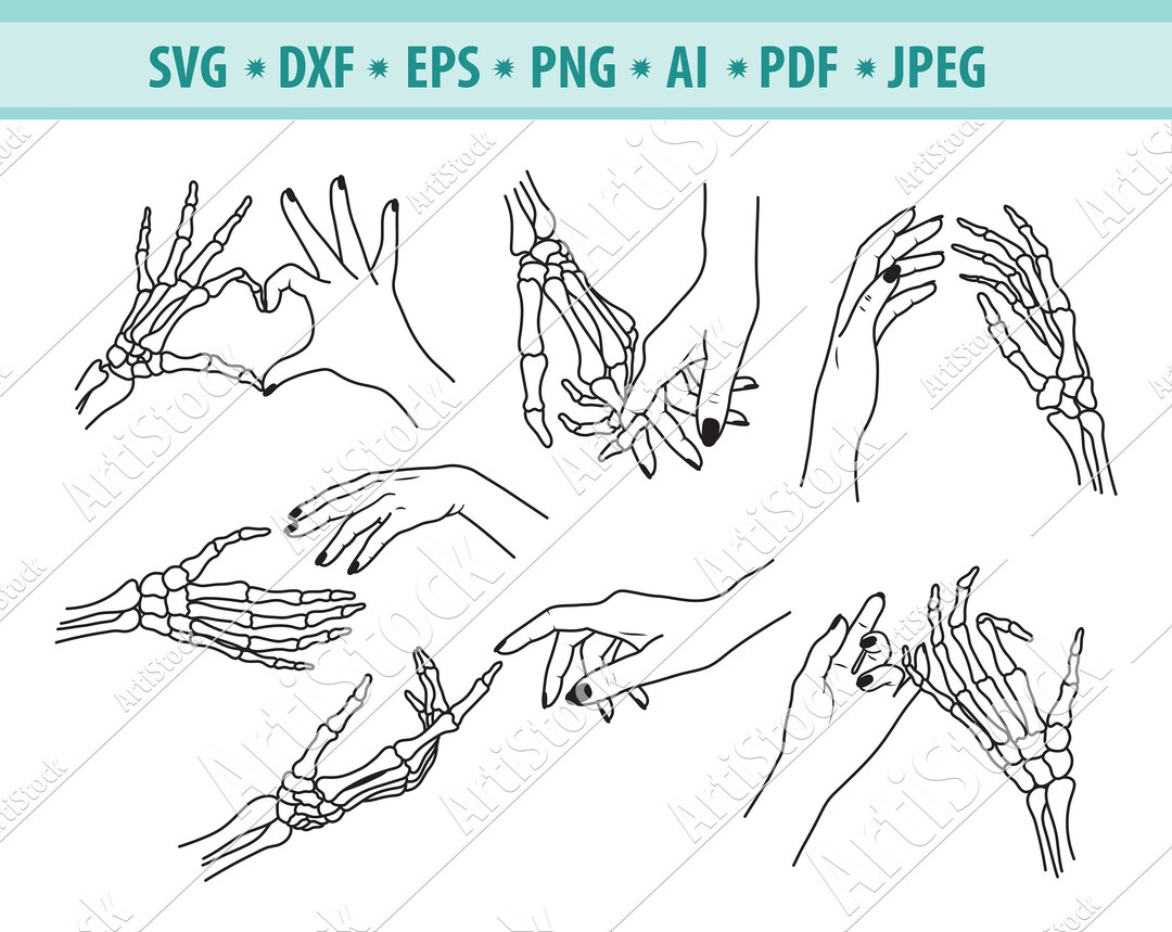 Hand Gestures Svg, Pinky Promise Svg, Bone Fingers Svg, Heart Sign Svg ...