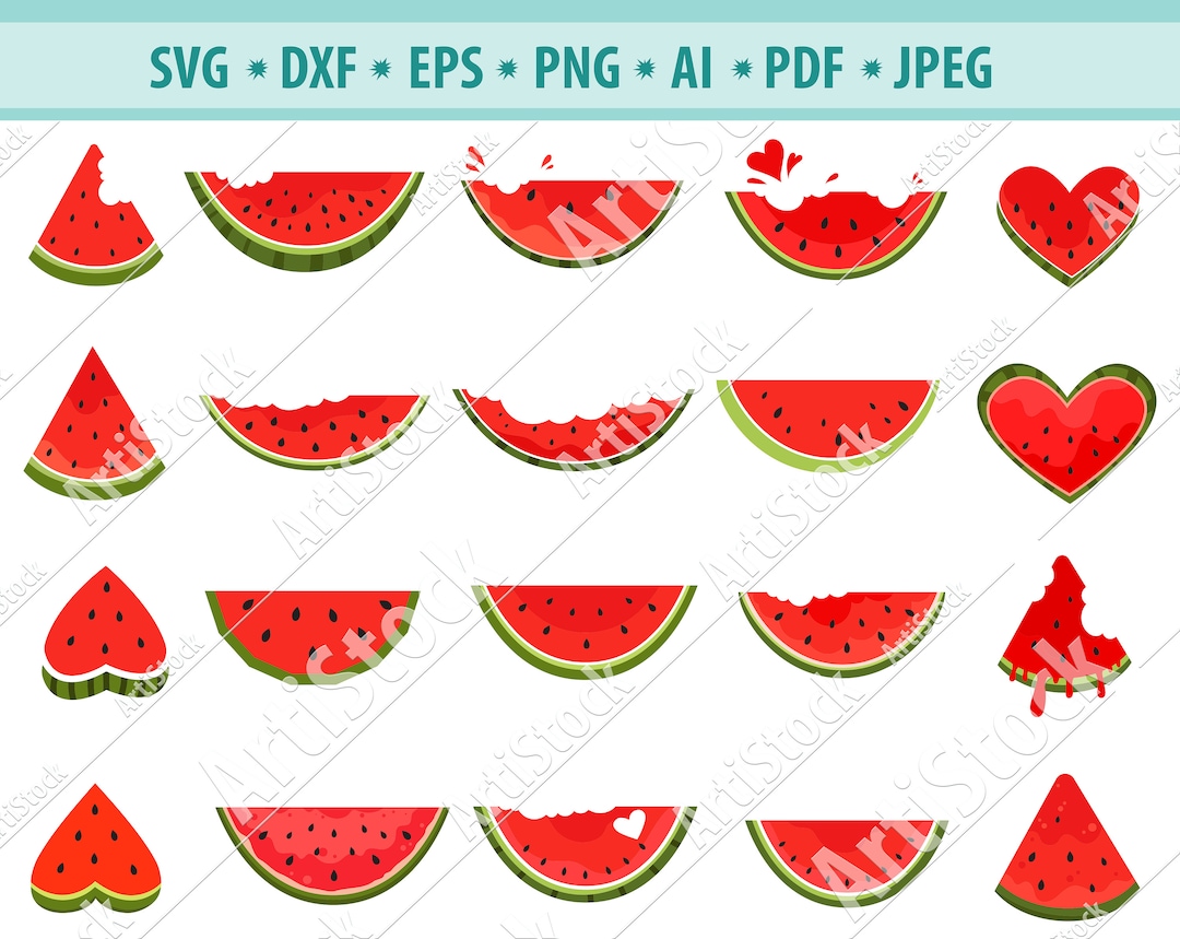 Watermelon Svg - Watermelon Cut File - Watermelon Clipart - Split ...
