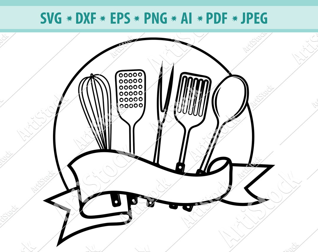 Restaurant Svg, Vector Cutlery File, Dinner Clipart, Kitchen Svg ...