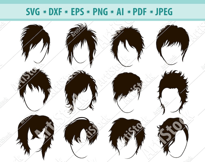 Man Hair Style Svg - Male Hairstyle SVG - Gentleman Haircut - Hairstyle ...
