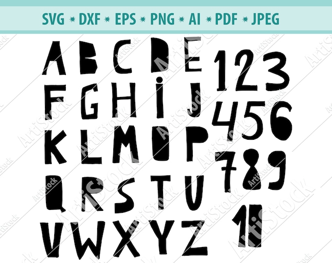 FONT SVG, Alphabet SVG, Instant Download, Digital Download, Cursive ...