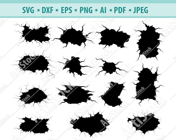 Cracks Digital Clipart Cracks Svg Wall Crack SVG Instant | Etsy