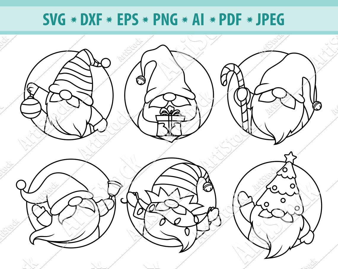 Gnome Frame Svg, Cute Garden Gnome SVG, Nordic Gnome Svg, Gnome Clipart ...