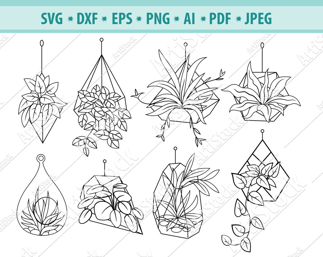 Plants SVG, Potted Plants Svg, Houseplants Svg, Flower Pot Clipart ...