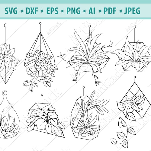 Plants SVG Potted Plants Svg Houseplants Svg Flower Pot - Etsy