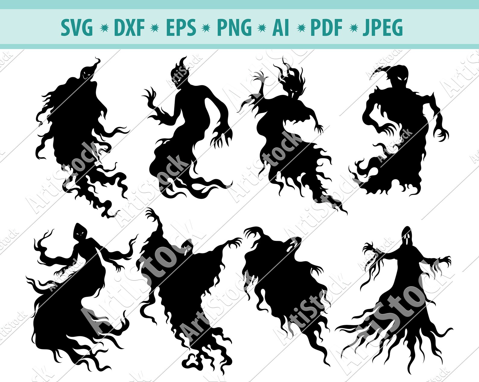 Ghosts SVG Halloween SVG Spirit Svg Ghosts Clipart Ghosts | Etsy