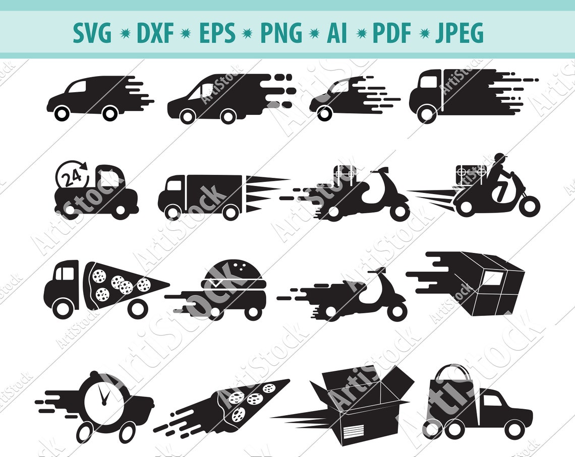 Delivery Icons SVG Fast Delivery Svg Free Shipping Svg | Etsy