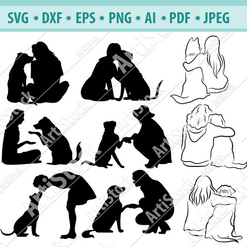 People & Dog SVG Pet Care Svg Silhouette Cut Files Medical | Etsy Canada