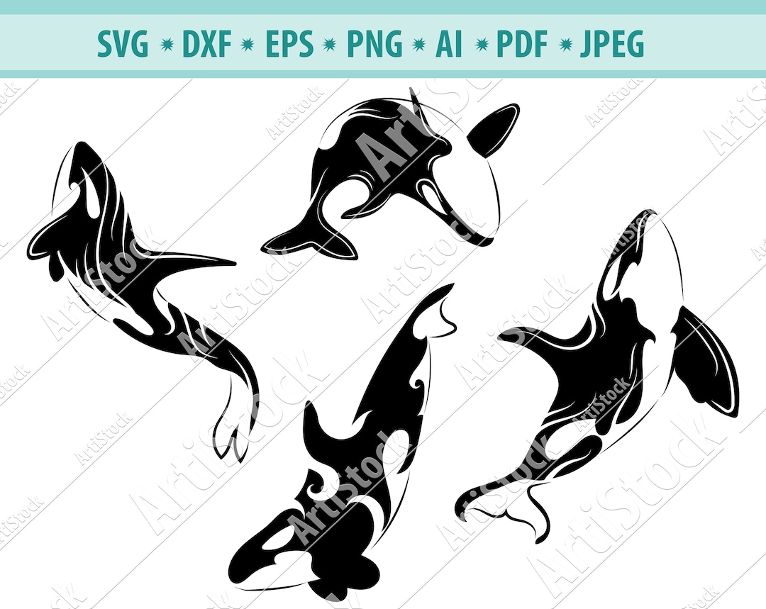 Orca SVG Bundle, Killer Whale SVG, Killer Whale Clipart, Cut Files for ...