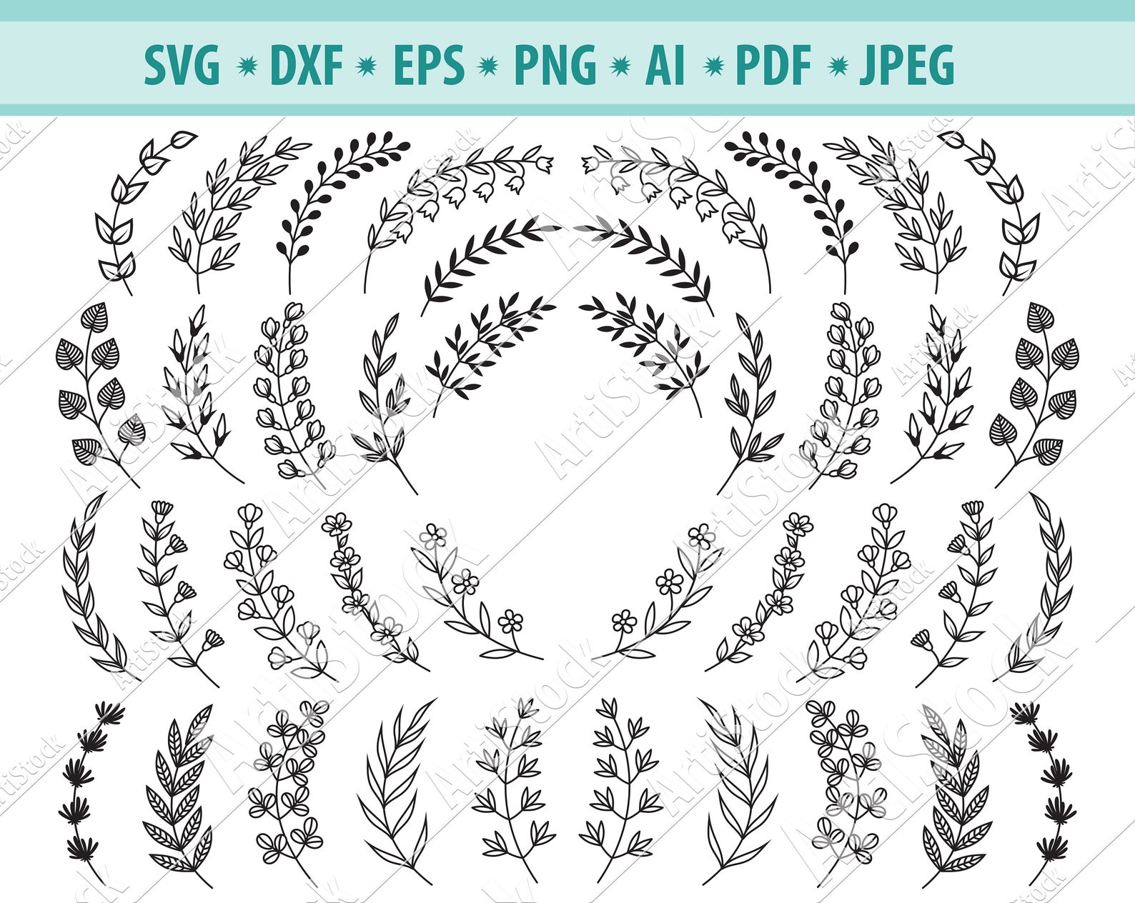 Leaf Svg File Branches Svg Leaves Svg Laurel Wreath Svg - Etsy