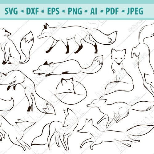 Cute Fox SVG Baby Fox Clipart Woodland Animals Cut File - Etsy