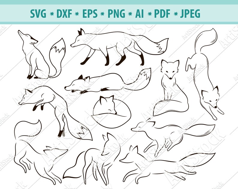 Fox Svg Bundle, Foxes SVG, Cute Sleeping Fox SVG, Foxes Clipart, Forest ...