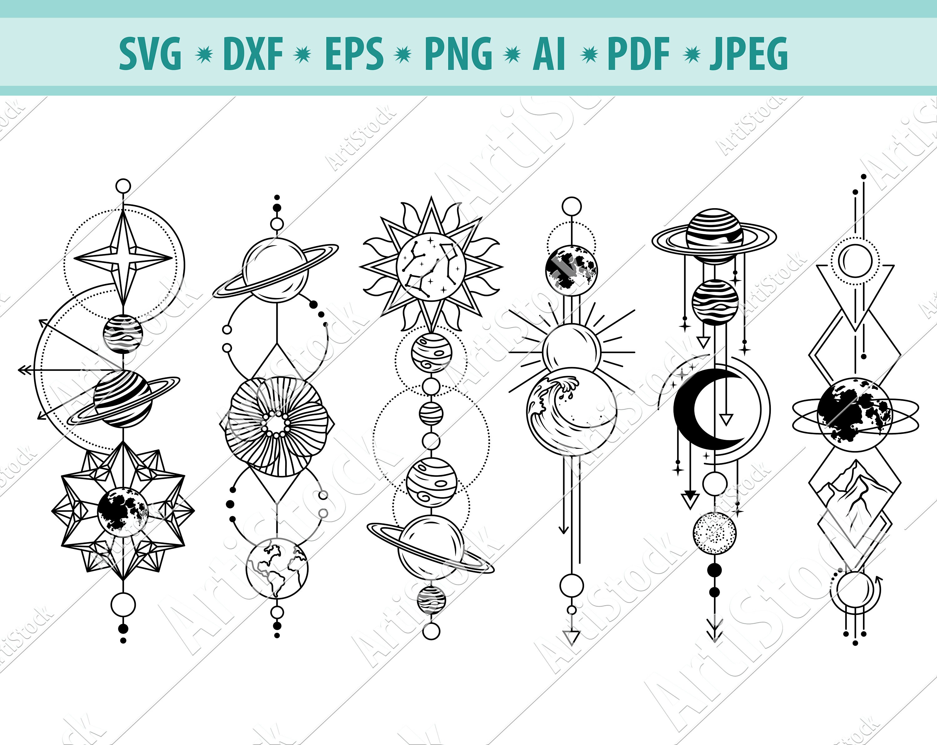 Boho Solar System Svg Mystical Planet Svg Celestial Svg - Etsy
