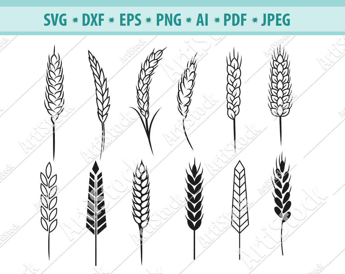 Wheat Svg Wheat Ear Svg Grain Svg Wheat Clipart Wheat Cut - Etsy